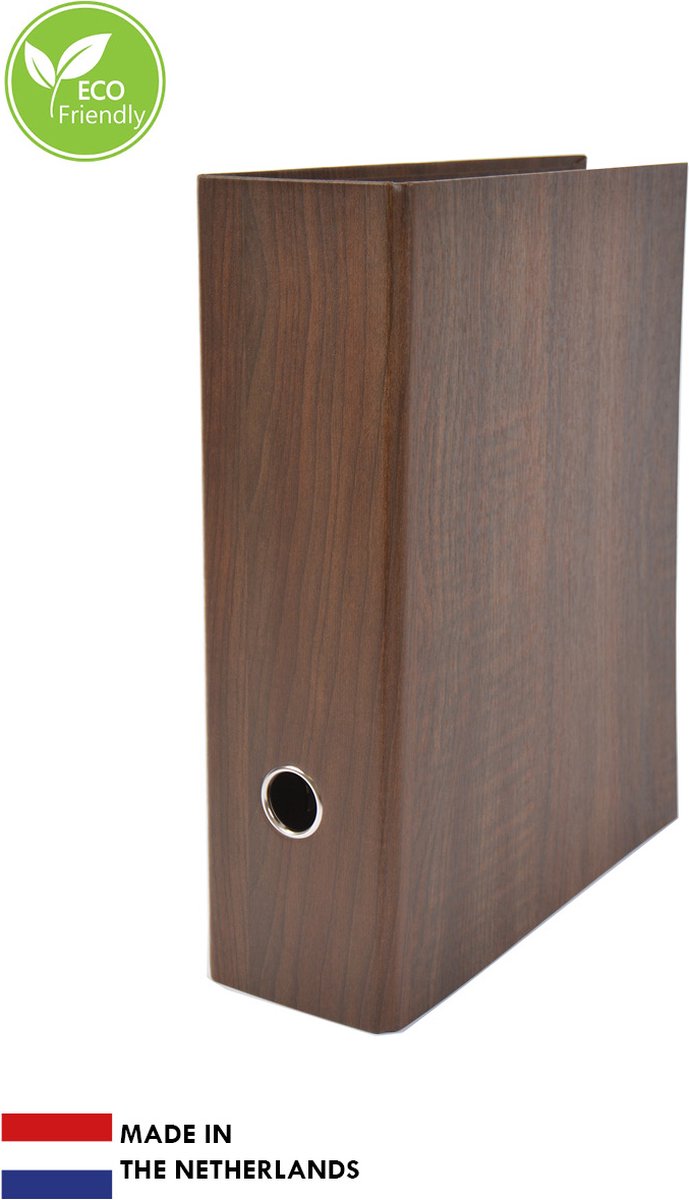 Luxe ordner OTIS met hefboom mechaniek – Made in Holland – Donker eiken ...