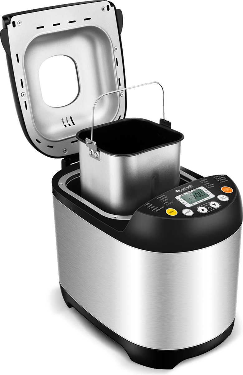 TurboTronic BM100 Broodbakmachine - 19 Bakprogramma's - RVS / Zwart ...
