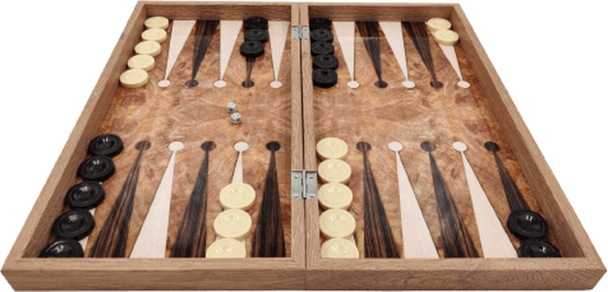 Houten Backgammon - Klassiek bordspel - Turks Tavla - kleur Rosé hout - Maat L 38cm -... | bol.com