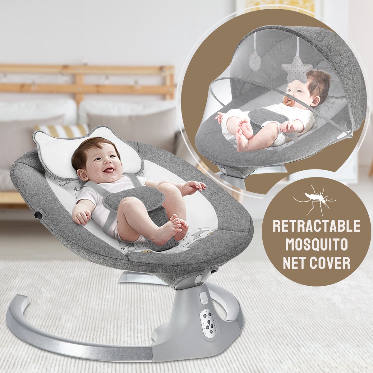 Schommelstoeltje Baby - Elektrische BabySchommel - Baby Swing ...