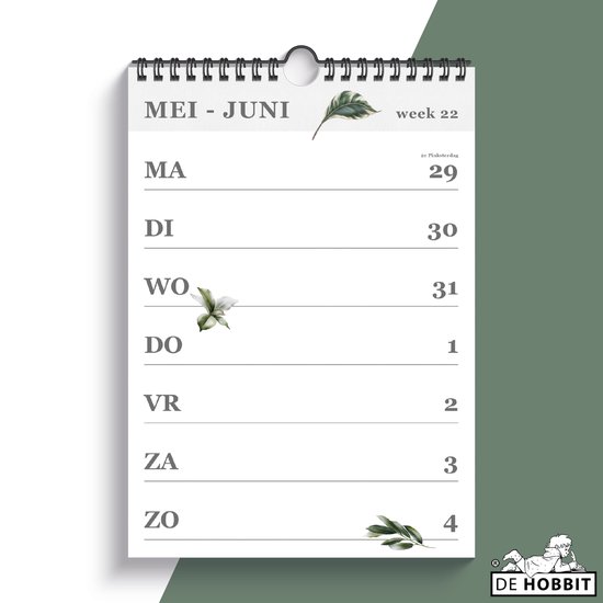 A4 Weekkalender Schooljaar 2023 - 2024 Botanisch | bol.com