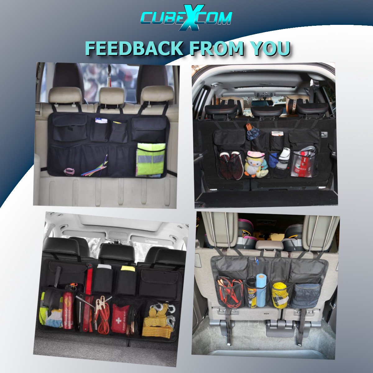 CUBEXCOM® Auto Organizer Kofferbak, Auto Organizer, Autostoel Organizer ...