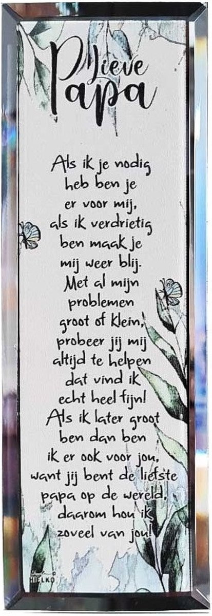 Gedichtenspiegel - staand model - gedicht - Papa - (Lieve papa als ik ...
