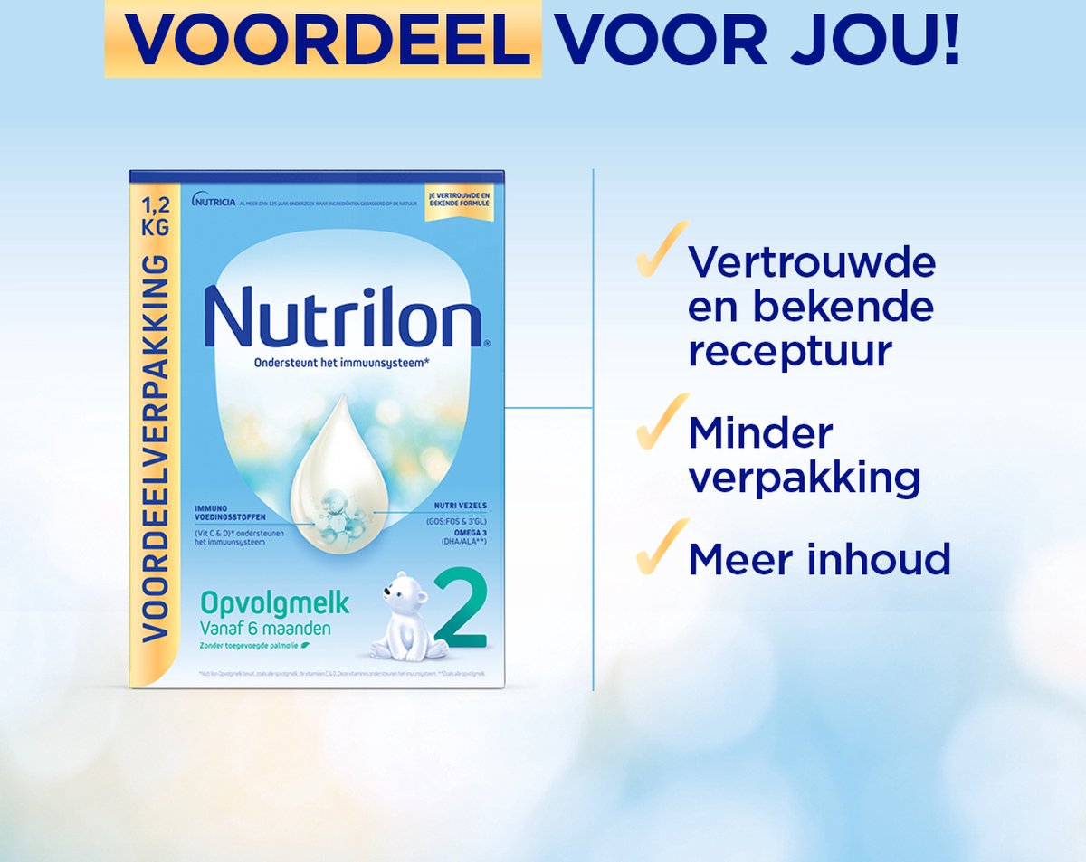 Nutrilon 2 Opvolgmelk Voordeelverpakking - 6+ Maanden - 1.2KG | bol.com