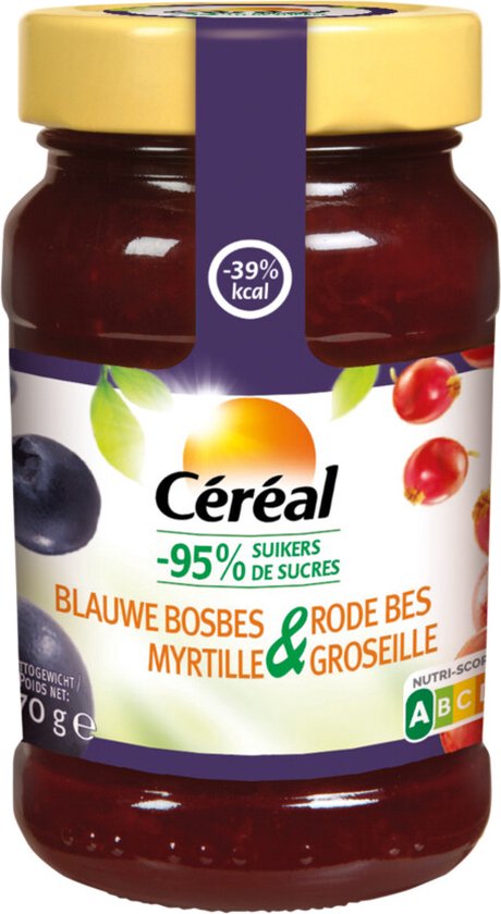 Céréal Jam Bosbes & Rode Bes - 3 x 270 gr - Voordeelverpakking | bol