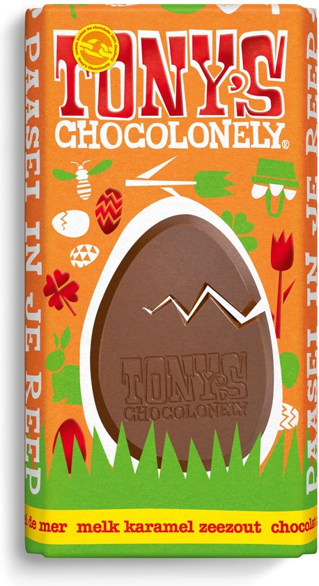 Tony's Chocolonely Melk Chocolade Reep Pasen - Karamel Zeezout - Paas ...
