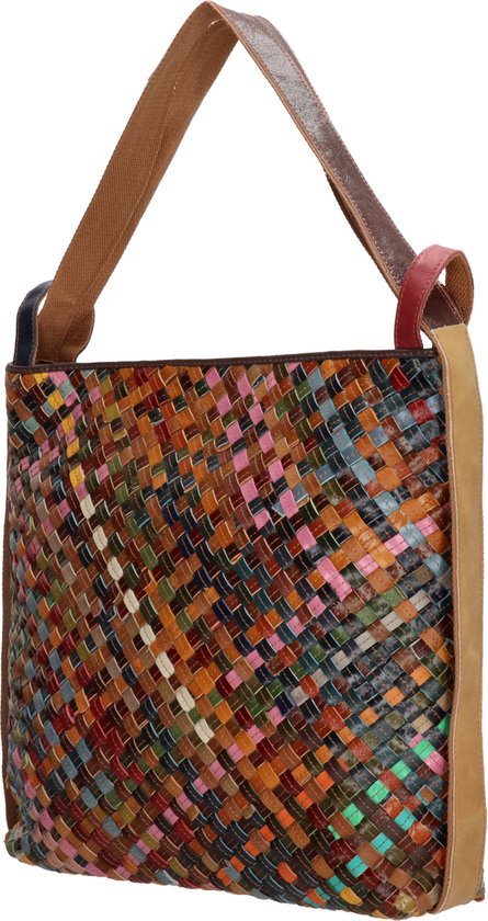 No label Multi leer Shopper - Multi | bol