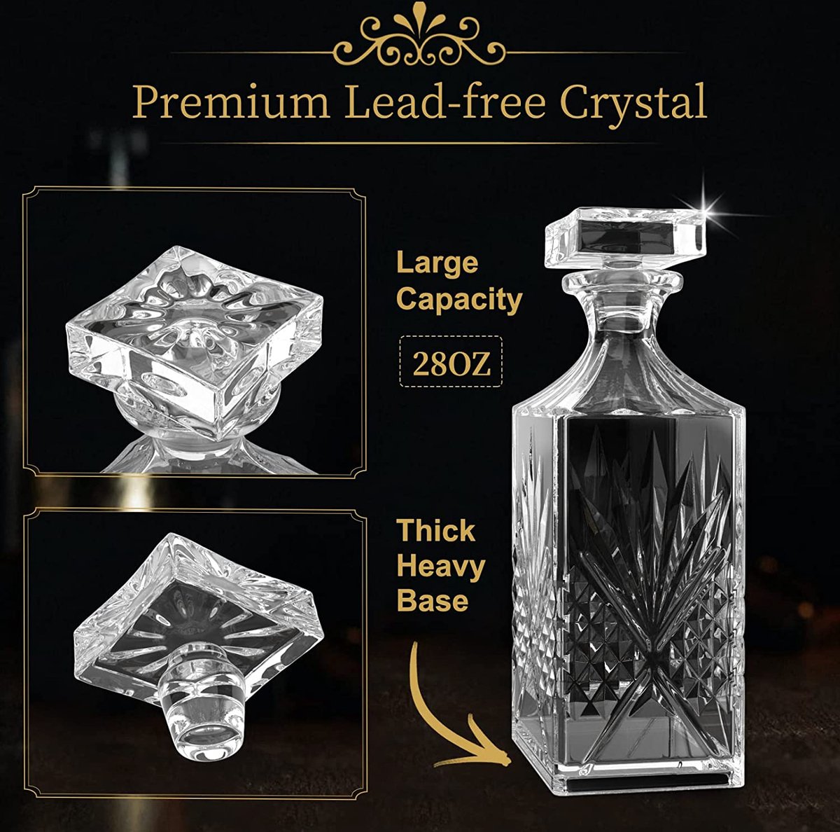 Whiskey Decanter Sets - Whisky Decanter & Glass Set | Crystal Decanter ...