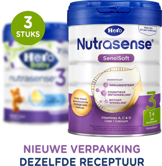 Hero Nutrasense SensiSoft Peutermelk 3 - Flesvoeding vanaf 1 jaar - 3 x ...