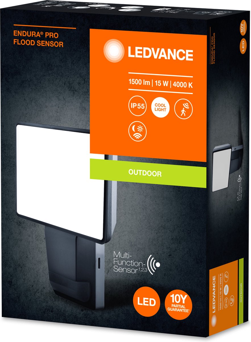 Ledvance - Straler LED Endura Pro S 15W 1500 G - Grijs | bol.com