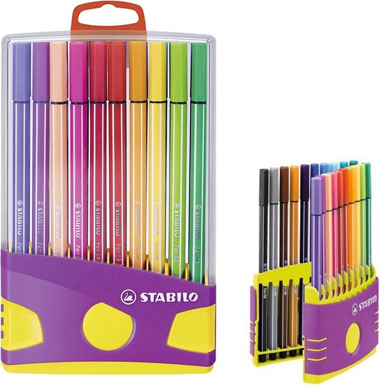 STABILO fiber Stiften 68, 20 Kleur Parade | bol