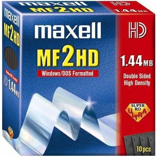 10x Maxell MF2HD 1.44Mb DOS Formatted Diskettes (Floppy Disks) | bol
