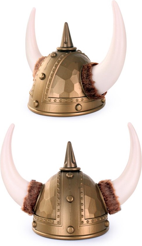 Viking helm goud - vikinghelm ridder ridderhelm hoorns | bol.com
