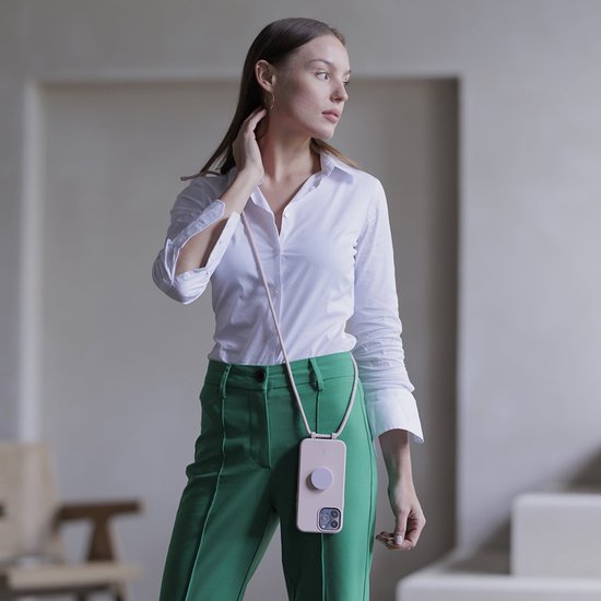 iPhone 13 Pro Siliconen Popsocket Hoesje Met Draagkoord | bol