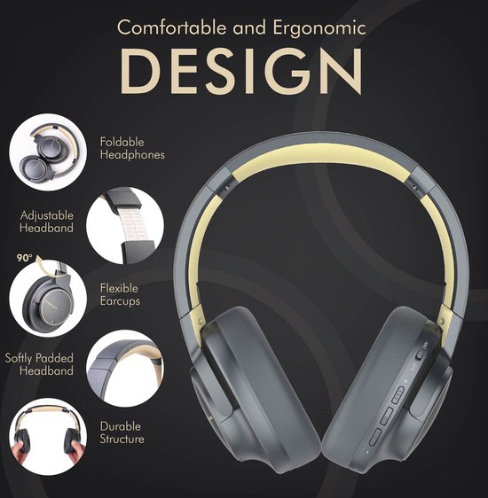 PowerLocus MoonFly Koptelefoon Over-Ear met Passief Noise Cancelling ...