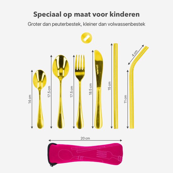 Damster kinderbestek - reisbestek - inclusief herbruikbare rietjes ...