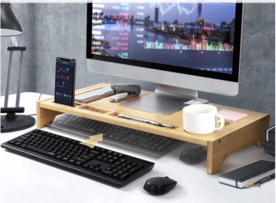 MONITOR STAND BAMBOO LAPTOP TABLE BAMBOE - Monitor Verhoger ...