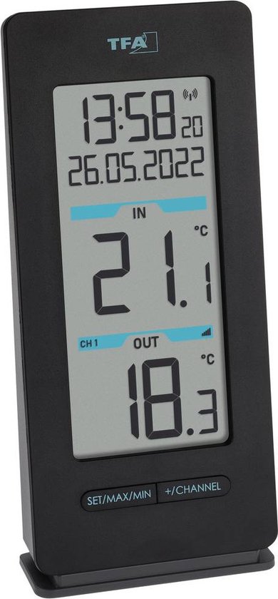 TFA Dostmann Buddy Draadloze thermometer digitaal Zwart | bol.com