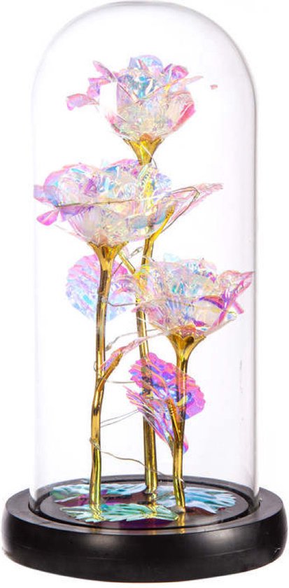 3 Rozen in Glazen Stolp Decoratie Galaxy - Waardering - Woonaccessoires ...