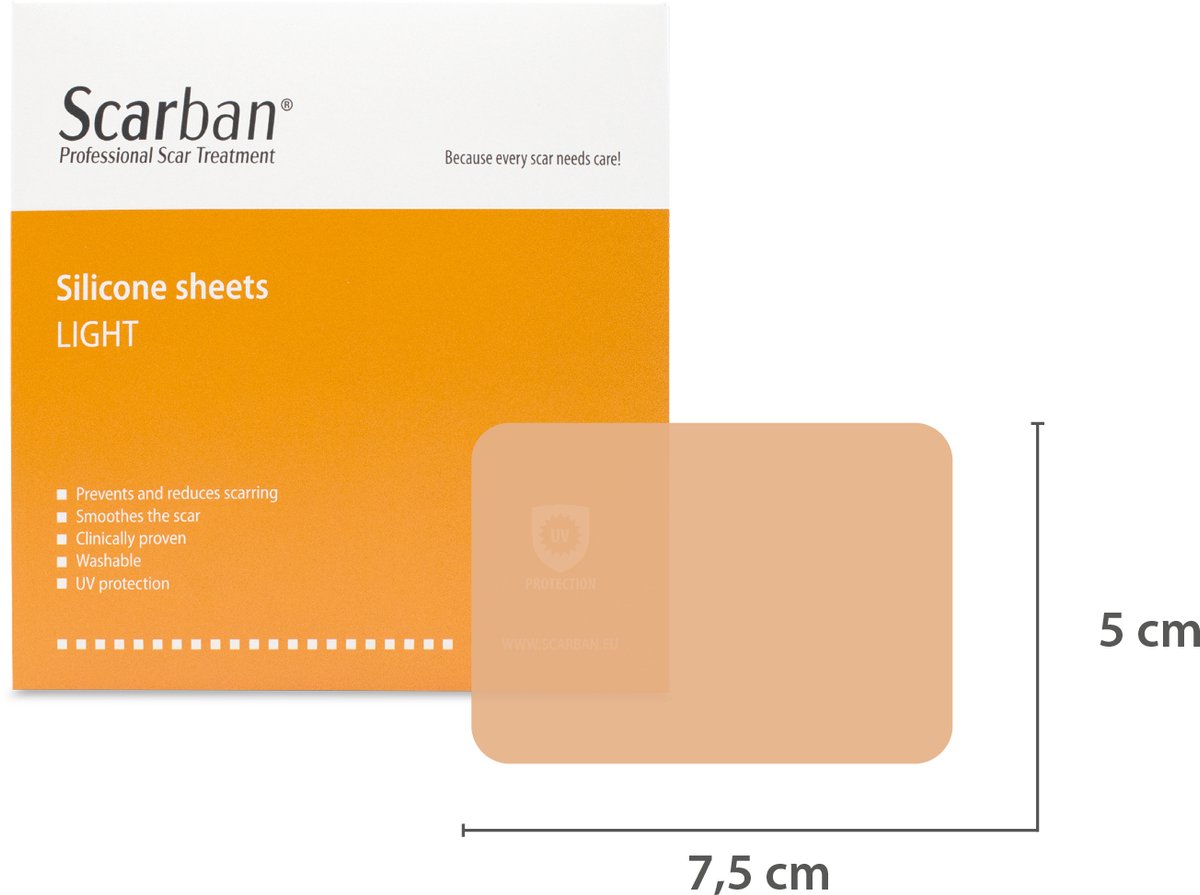 Scarban Light siliconen pleister 5 x 7,5 cm | vermindert littekens en ...