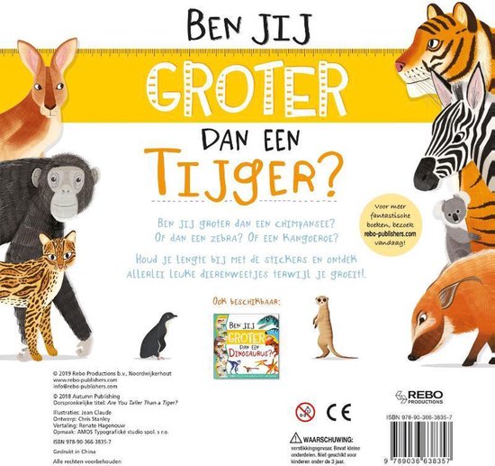 Groeimeter Ben Jij Groter Dan Een Tijger - 1,5 Meter - Met Stickers ...