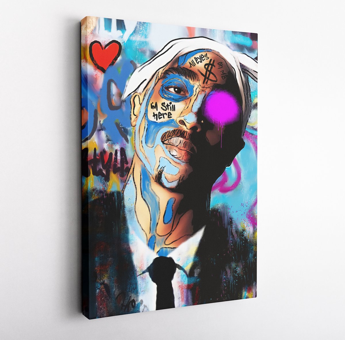 Artevue - Schilderij - Tupac Shakur - Kunst op Canvas - Top Kwaliteit - 100 x 150 cm | bol.com