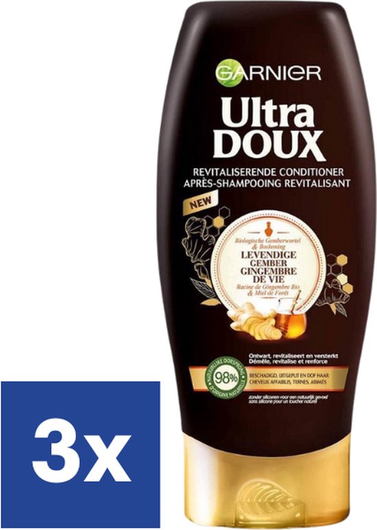 Garnier Ultra Doux Honey & Ginger Conditioner - 3 x 200 ml | bol