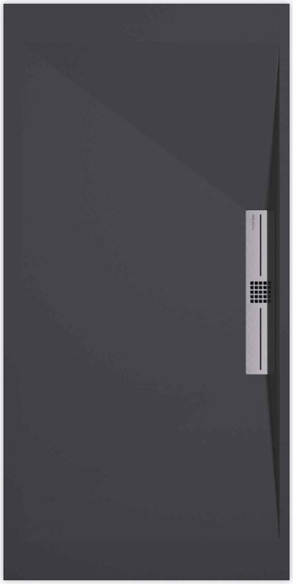 Sanifun douchebak Stone Side Anthraciet Smooth 900 x 900 S | bol.com