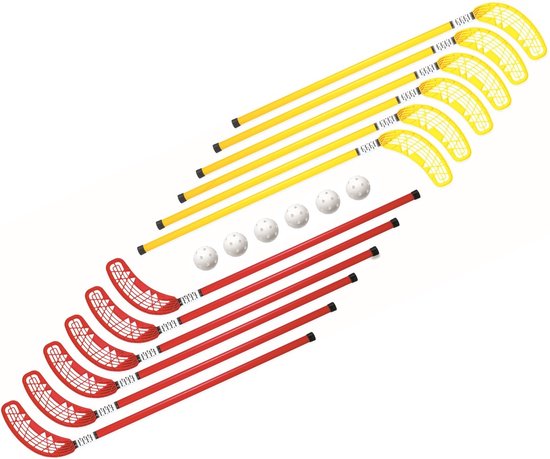 Floorball Set Unihoc Classic Set 12 Sticks + 6 Ballen | bol