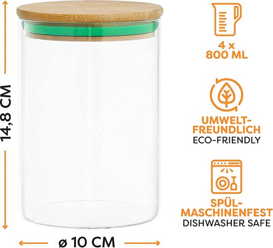 Voorraaddozen set – keuken voorraadbus - Voorraadpotten - Bewaarpotten ...