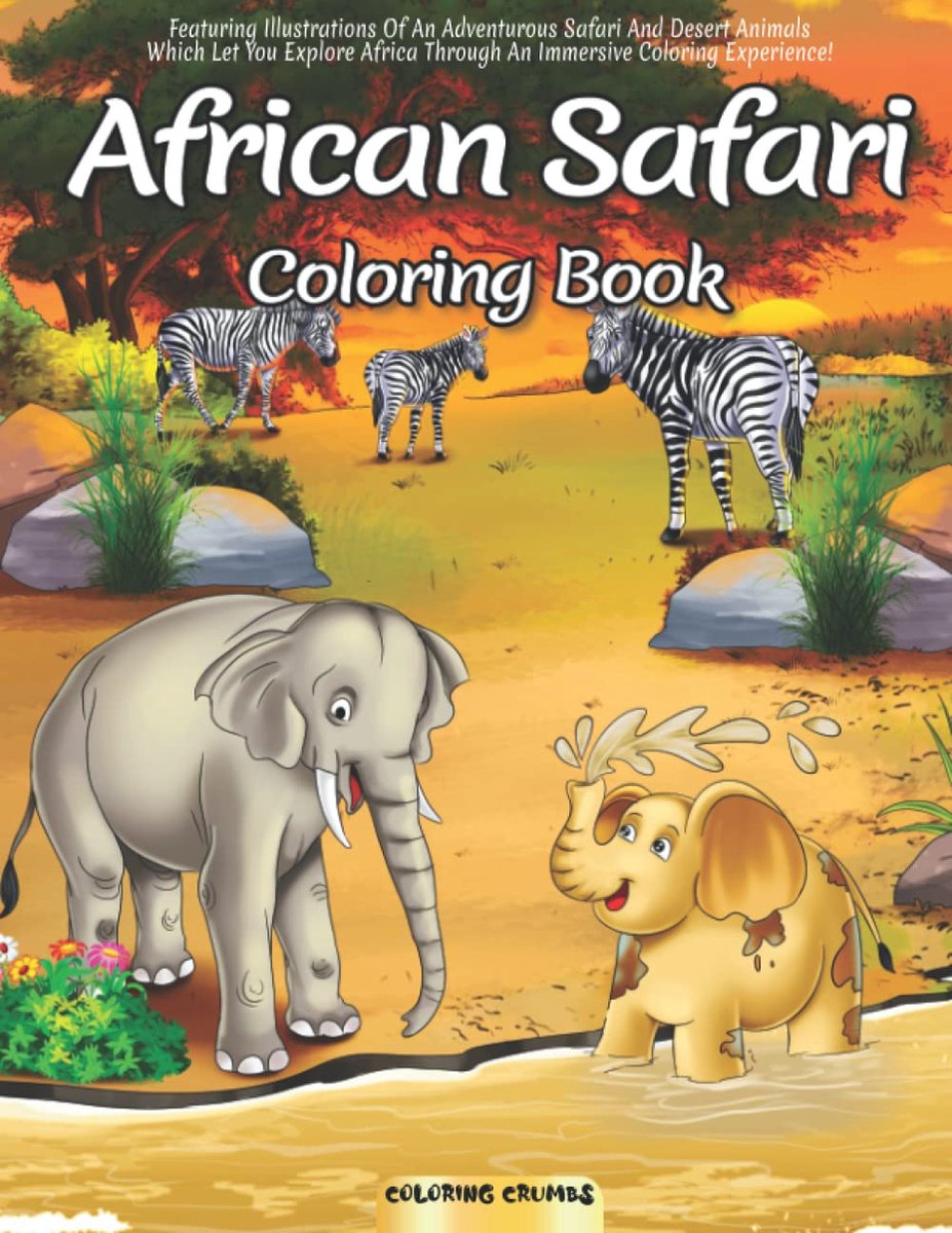 African Safari Coloring Book - Coloring Crumbs - Kleurboek voor ...