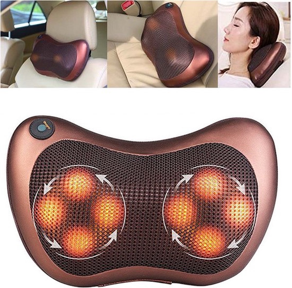 Shiatsu Massage Kussen – Elektrisch Nek En Rug Apparaat – Met Warmte ...