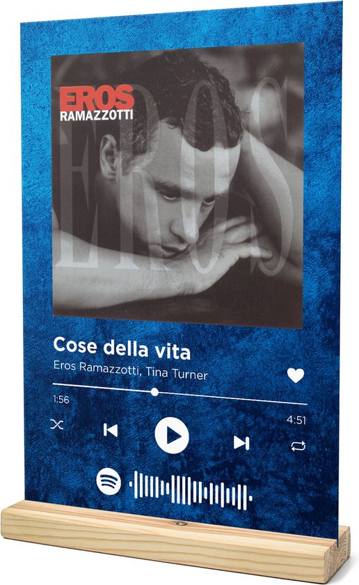 Songr Spotify Muziek Bordje - Cose della vita - Eros Ramazzotti, Tina Turner - 20x30 -... | bol.com