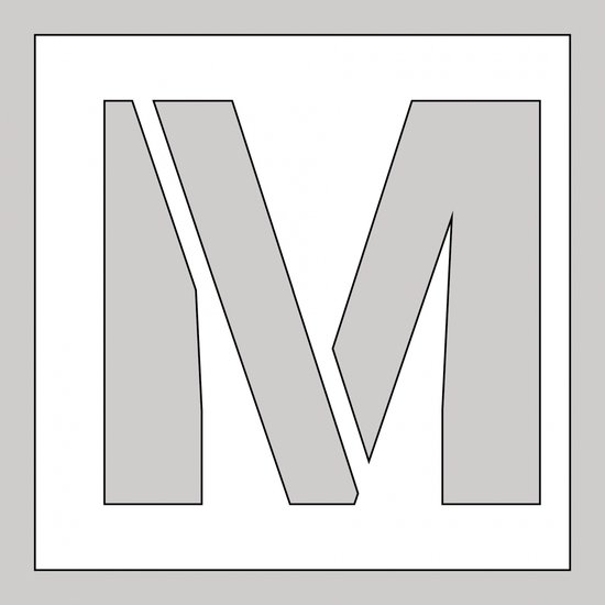 Spuitsjabloon letter M - dibond 300 x 300 mm | bol