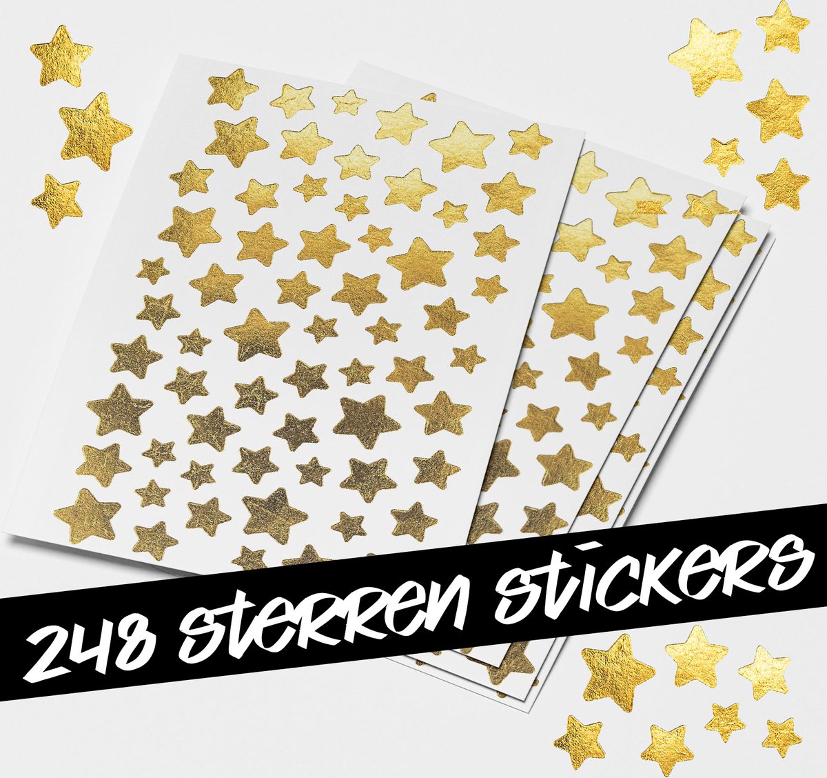 Gouden Sterren Stickers | 248 Sterrenstickers Goud | 4 Stickervellen ...