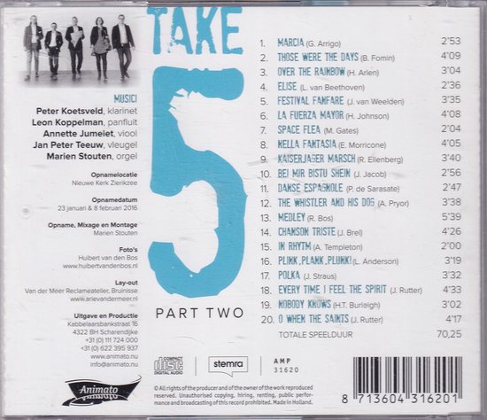 Part two - Take Five - Peter Koetsveld, Leon Koppelman, Annette Jumelet, Jan Peter... | bol.com