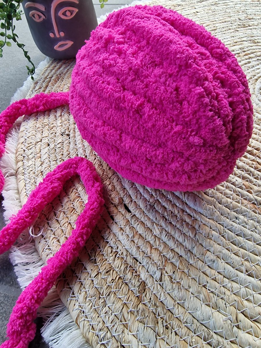 Chunky Wol Magenta - Roze - 100% Polyester Chenille - Blanket Chunky Yarn - 250 g -... | bol.com