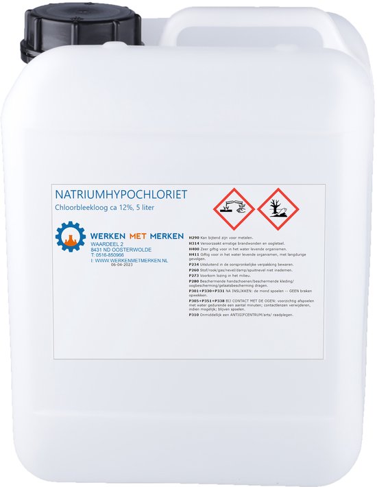 Chloorbleekloog - Natriumhypochloriet - Chloor - 5 liter | bol