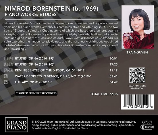 Tra Nguyen - Borenstein: Piano Works: Études (CD), Tra Nguyen | Muziek ...