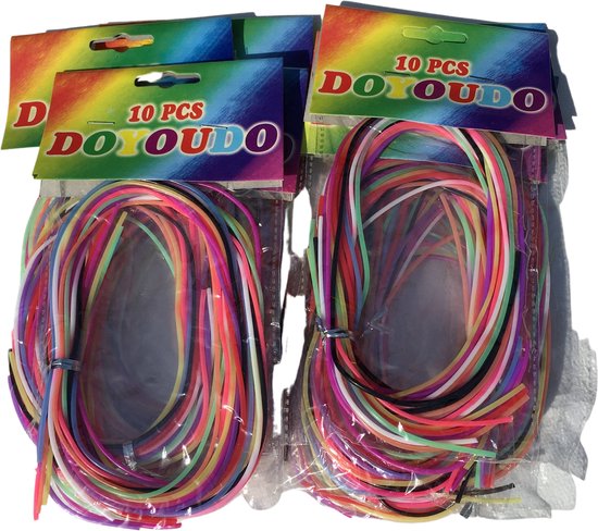 Scoubidou touwtjes | 10 zakjes x 10 effen touwtjes | uitdeel cadeautje ...