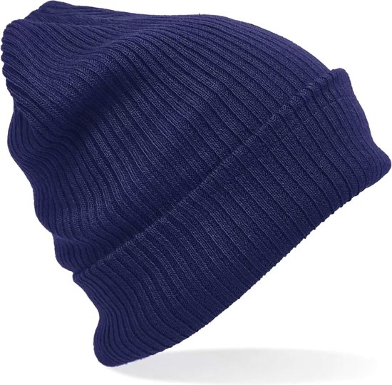 Beanie Blauw - One Size - Gebreid / Knit - Muts Heren - Muts Dames - Slouchy Beanie... | bol