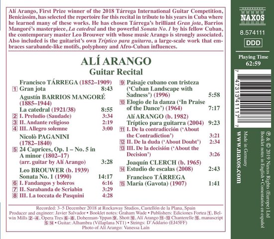 Ali Arango - Ali Arango Guitar Laureate Recital (CD), Ali Arango ...