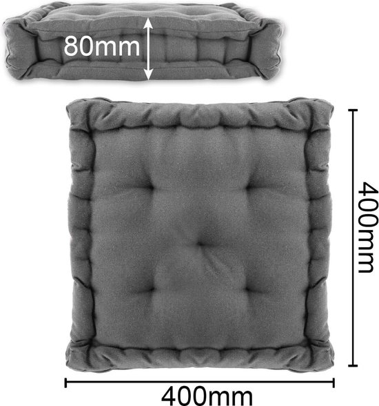 Set van 4 zitkussens, stoelkussens, 40 x 40 x 8 cm voor binnen en buiten, gemaakt van... | bol