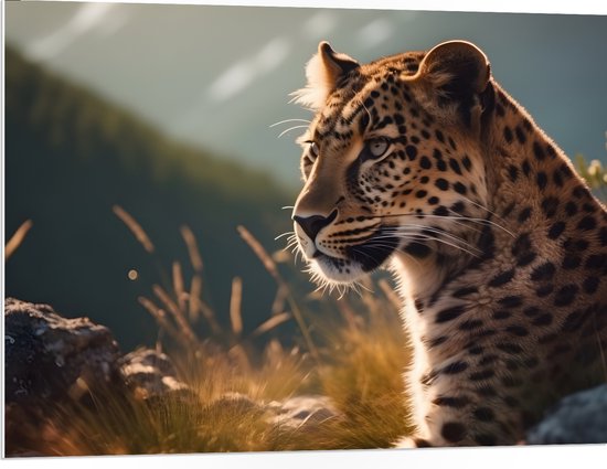 PVC Schuimplaat - Dier - Panter - Wildernis - Gras - 100x75 cm Foto op ...