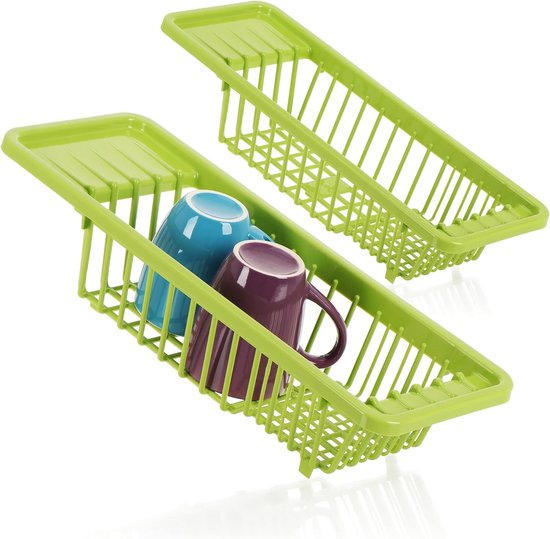 2 x Afdruiprek - Afdruiprek voor de gootsteen - Groene afdruiprek voor ...