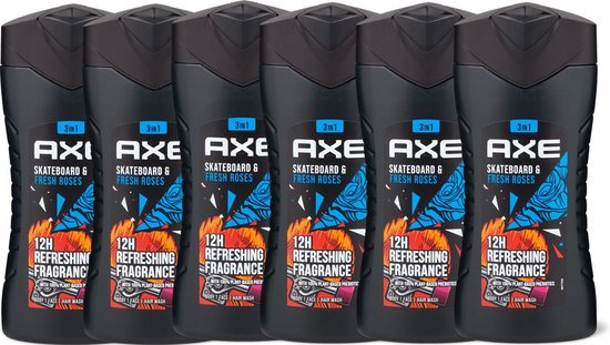 Axe Douchegel – Skateboard & Fresh Roses - Voordeelverpakking 6 x 250 ...