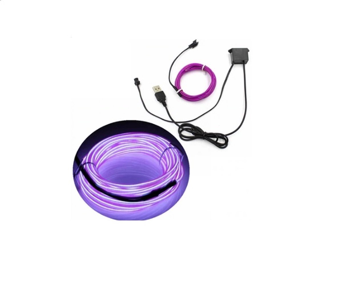 EL Wire - USB - 5 Meter - Wit | bol