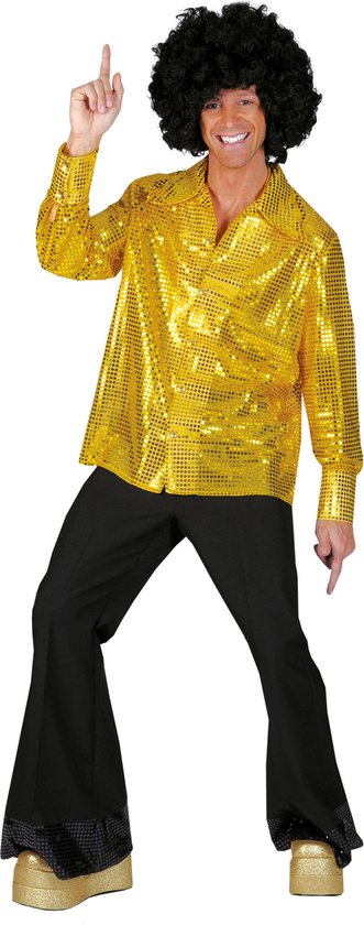 Blauwe glitter overhemd heren | bol
