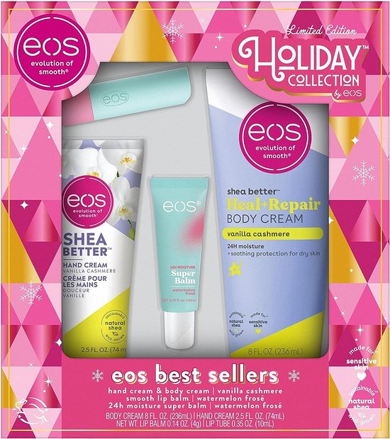 eos Holiday Skin Care Gift Set- Vanilla Cashmere Body & Hand Cream ...