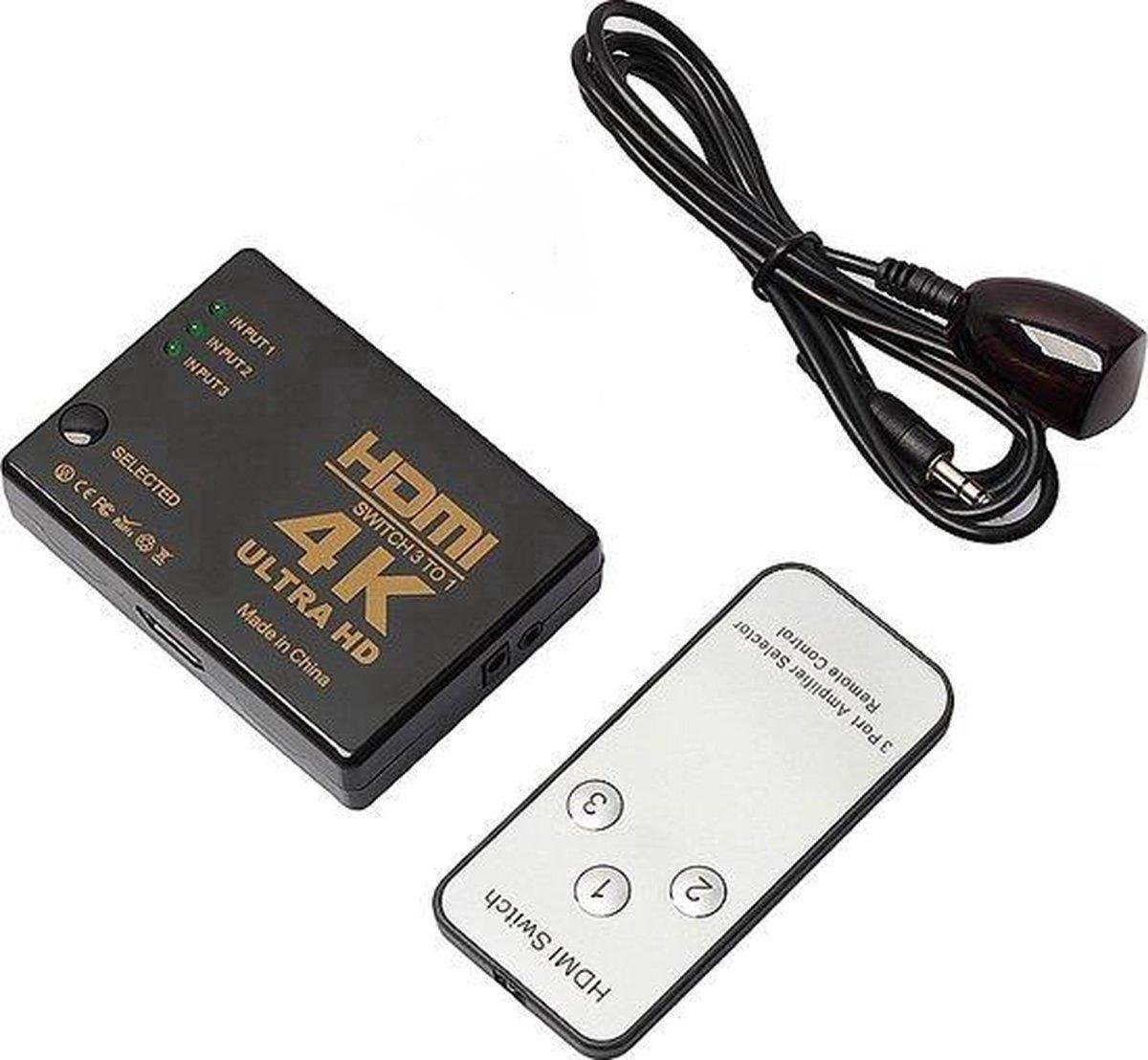 Creartix - HDMI Switch - 4K Ultra HD @ 60Hz - 3 ingangen 1 uitgang - HDMI Splitter Met... | bol.com